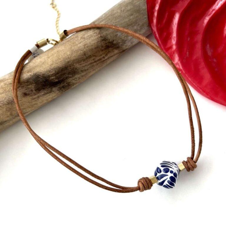 Choker talavera de cubo - Albor Arte Mx